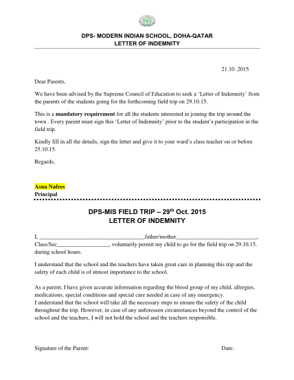 17 Permission Letter For School Trip From Parents Free To Edit Download Print CocoDoc