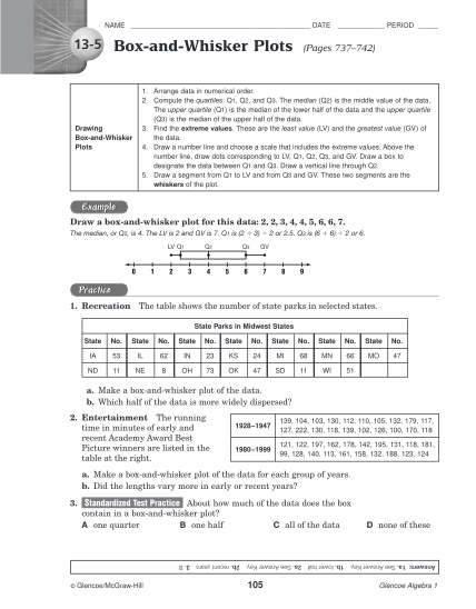 7 2 Box and whisker Plots Answer Key Semanario Worksheet For Student