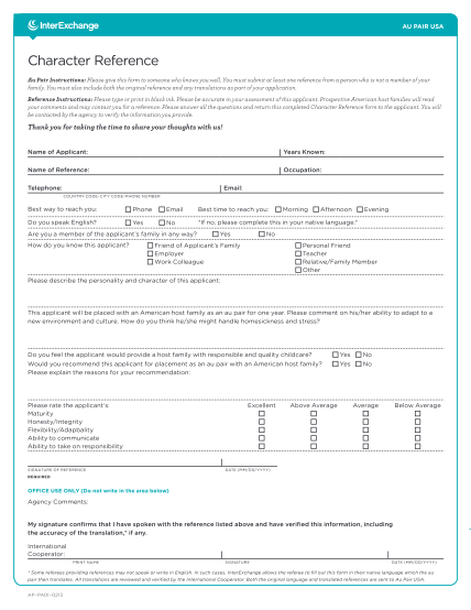 27 Character Reference Letter Sample Free To Edit Download Print 