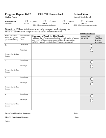 22 High School Progress Report Template Pdf Free To Edit Download 