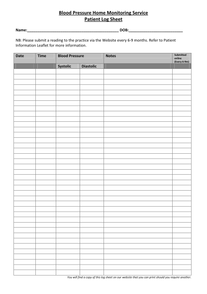 22 Blood Pressure Log Free To Edit Download Print CocoDoc