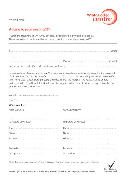 93 Sample Codicil To Change Executor Free To Edit Download Print 