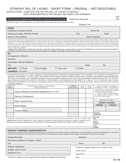 88 Bill Of Lading Template Excel Page 6 Free To Edit Download 