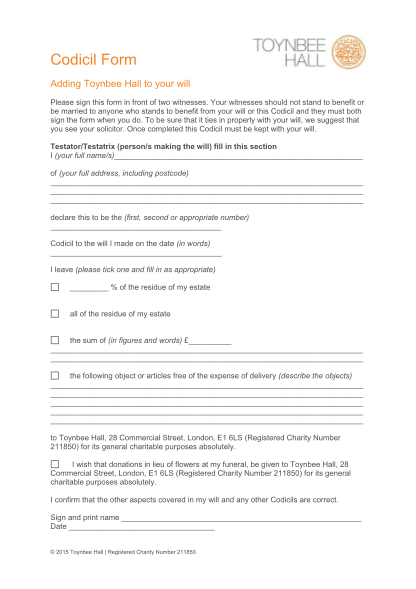 64 Sample Codicil To Change Executor Free To Edit Download Print 
