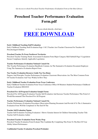 10 Teacher Evaluation Form Doc Free To Edit Download Print CocoDoc