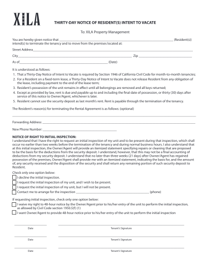 72 30 Day Notice To Landlord Sample Letter Page 5 Free To Edit 