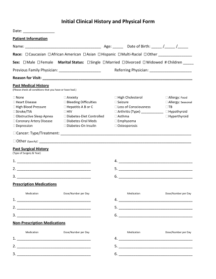 5 Medical History Taking Format Free To Edit Download Print CocoDoc