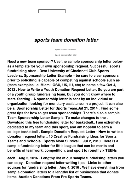 21 Sponsorship Letter For Sports Team Page 2 Free To Edit Download 