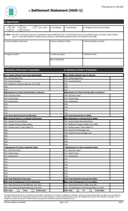 83 Hud 1 Settlement Statement Excel Free To Edit Download Print CocoDoc