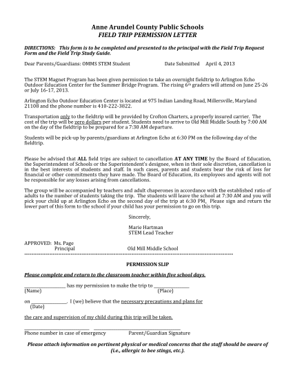 17 Permission Letter For School Trip From Parents Free To Edit Download Print CocoDoc