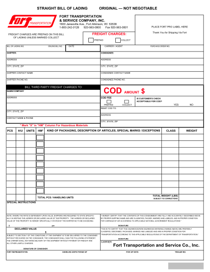 88 Bill Of Lading Template Excel Page 2 Free To Edit Download 
