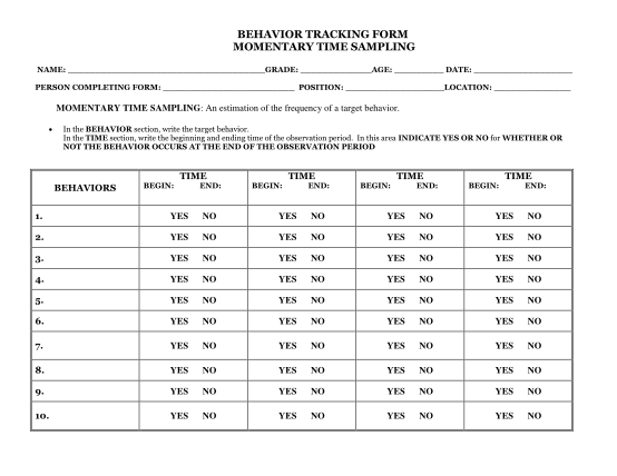 12 Behavior Tracking Sheet Pdf Free To Edit Download Print CocoDoc