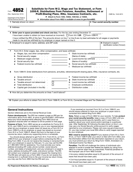 6 4852 Form Free To Edit Download Print CocoDoc