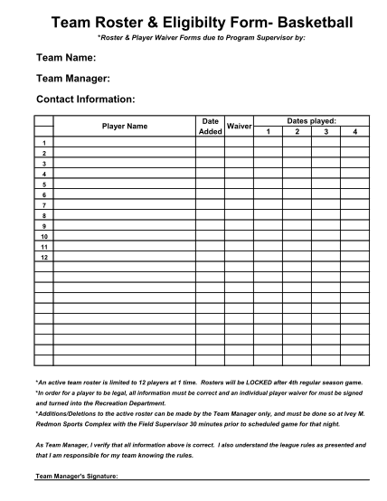 105 Free Roster Templates Printable Page 5 Free To Edit Download 