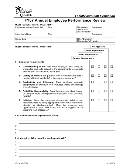 49 Annual Performance Review Employee Self Evaluation Examples Page 3 Free To Edit Download 
