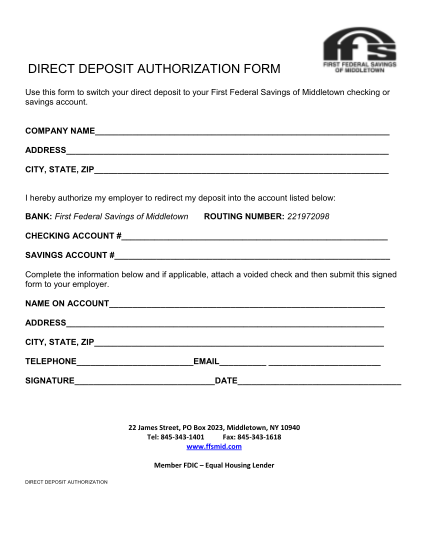 Free Direct Deposit Authorization Form Pdf Word Eforms Direct Deposit Authorization Pdf Form 