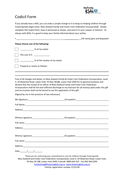 64 Sample Codicil To Change Executor Free To Edit Download Print 