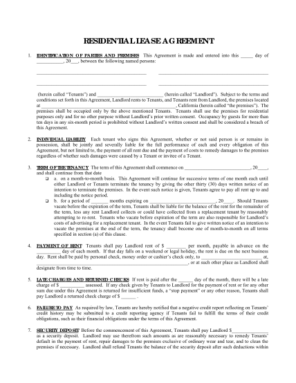 Free Printable Basic Rental Agreement