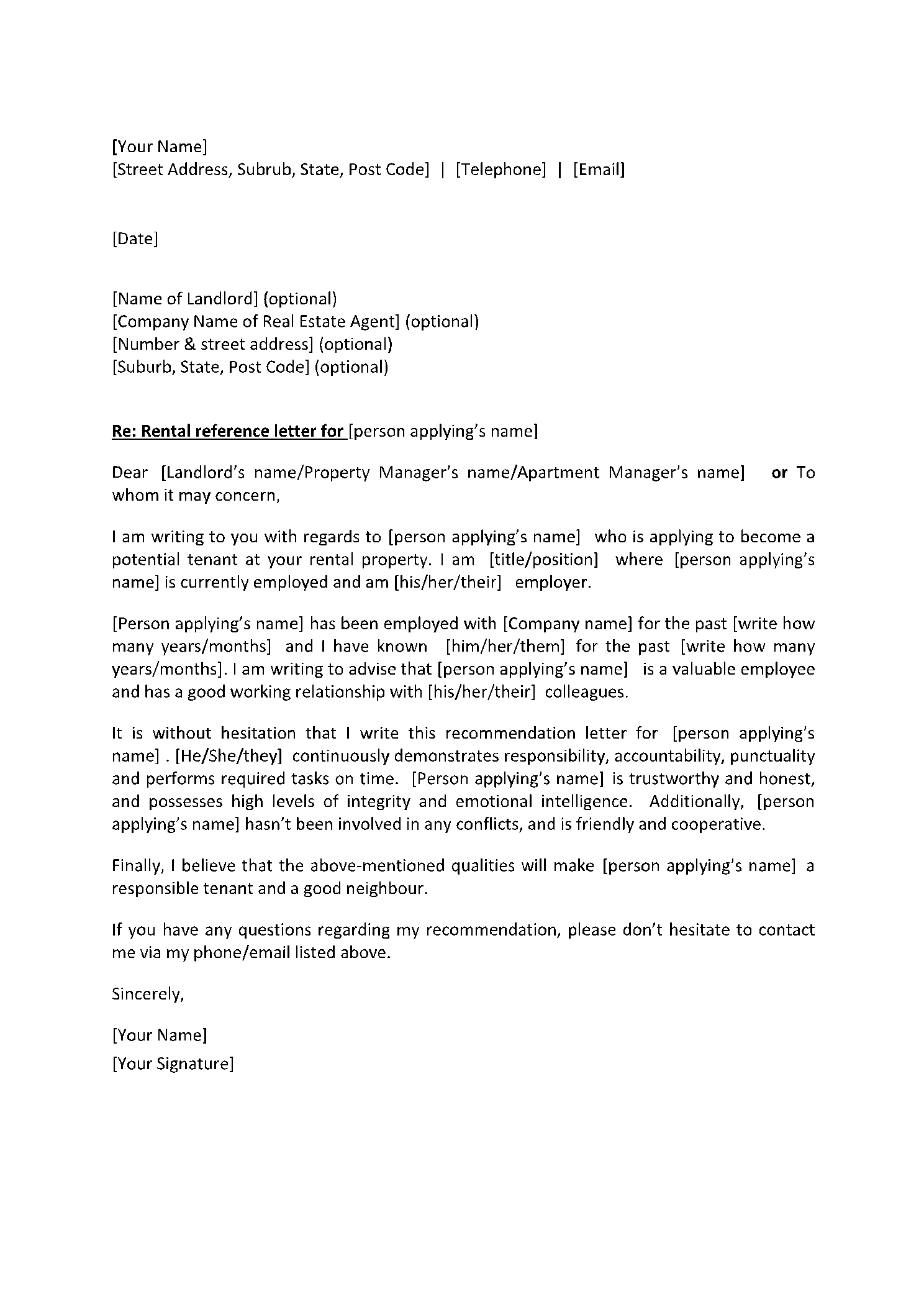 Letter Of Recommendation 20 Free Templates CocoDoc