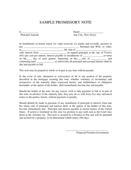22 Promissory Note Template Page 2 Free To Edit Download Print 